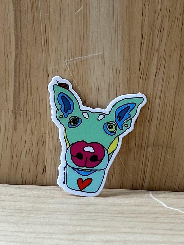 Colorful Dog Sticker by @lonimac.art – The Maine Souvenir Shop