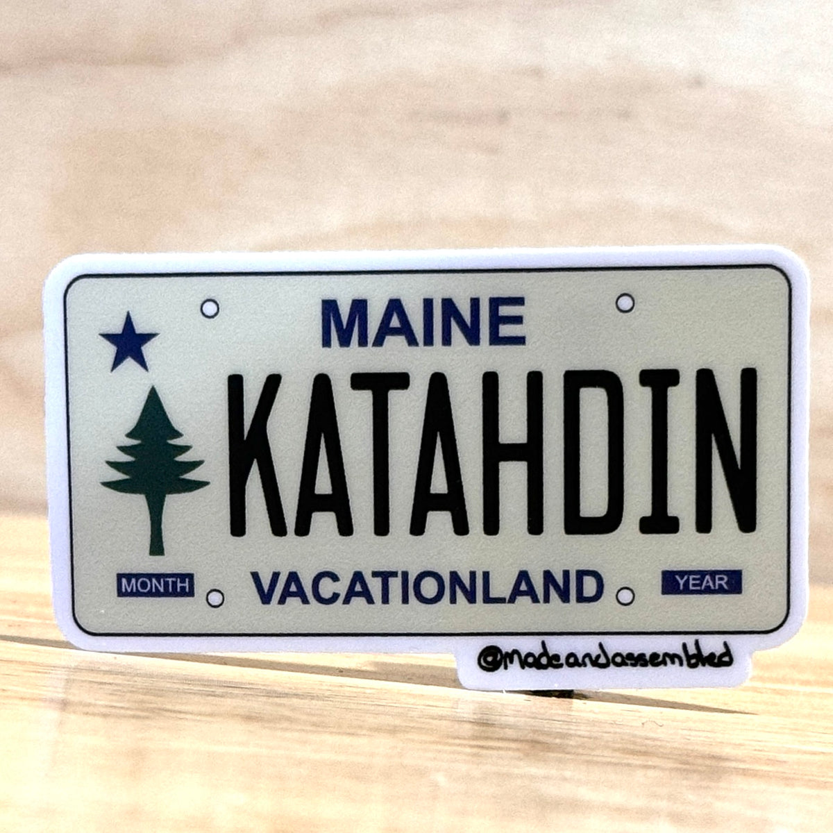 Maine License Plate Sticker by @madeandassembled – The Maine Souvenir Shop