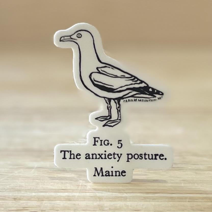 Anxiety Posture Sticker by @craigmountainart – The Maine Souvenir Shop